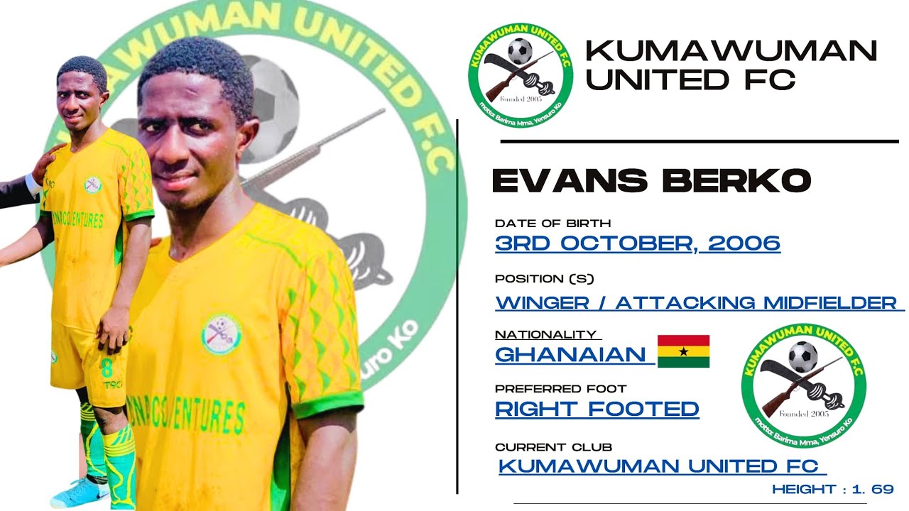 Watch Evans Berko of Kumawuman United FC 💯⚽🔥 || Highlights 🎥 - YouTube