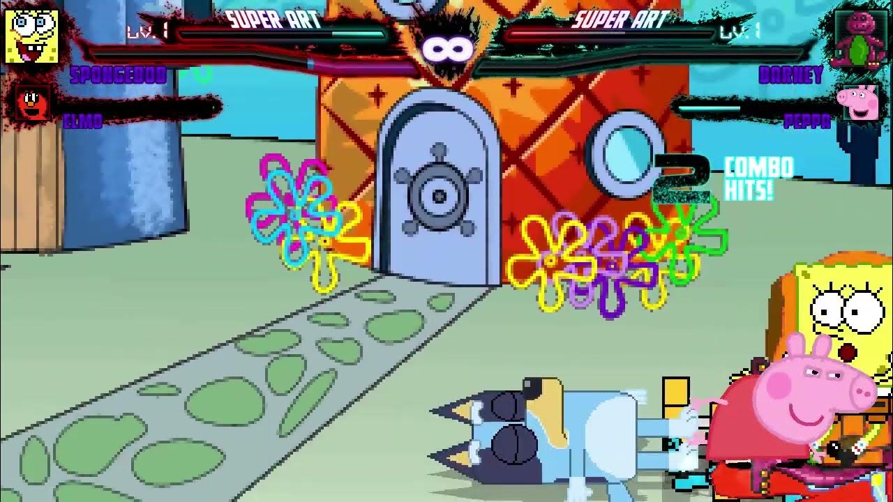 MUGEN Battle Request - Team SpongeBob vs. Team Barney - YouTube