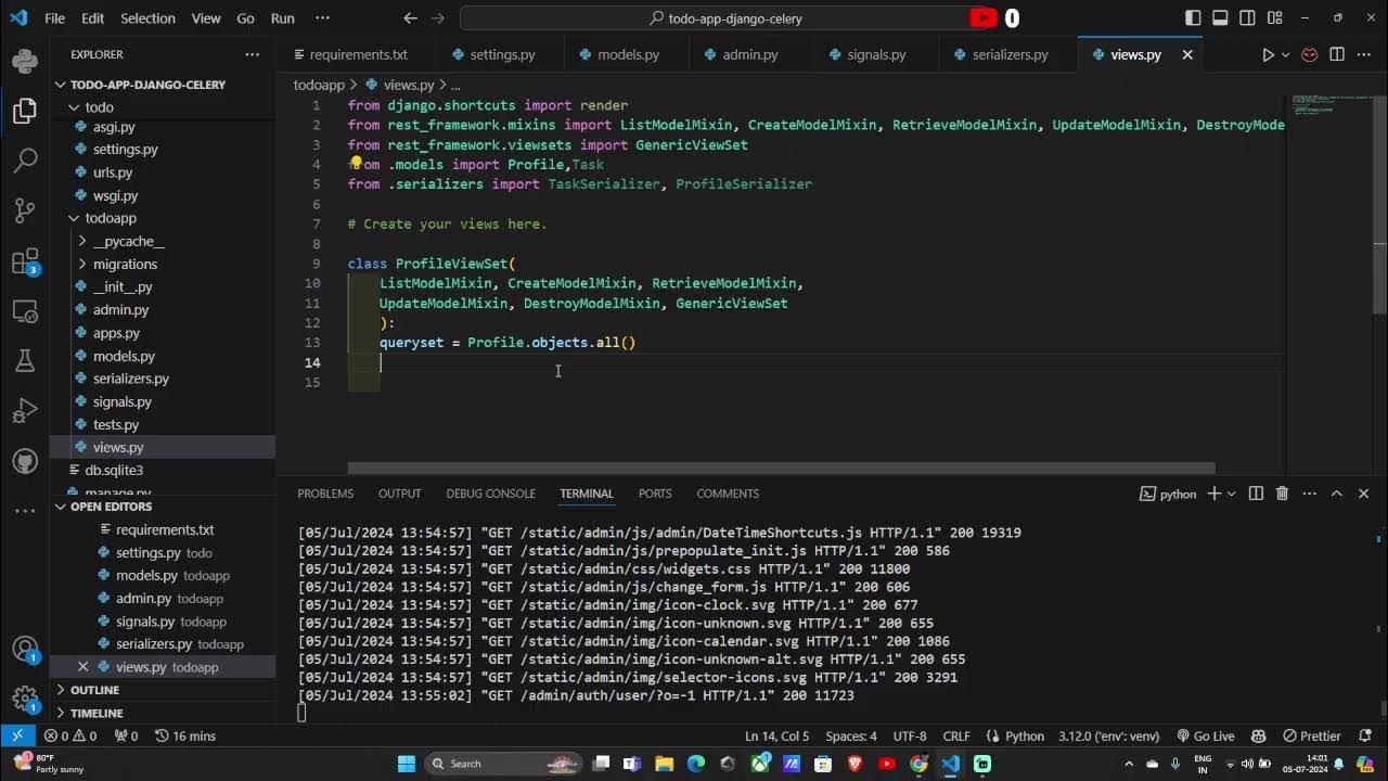 Creating TODO app with Django, Celery, Redis,Signals, - YouTube