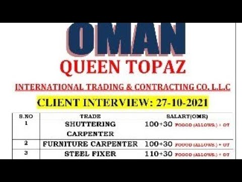 OMAN JOBS IN QUEEN TOPAZ CO. M-Ph. 9418381725, 9816171358 ...
