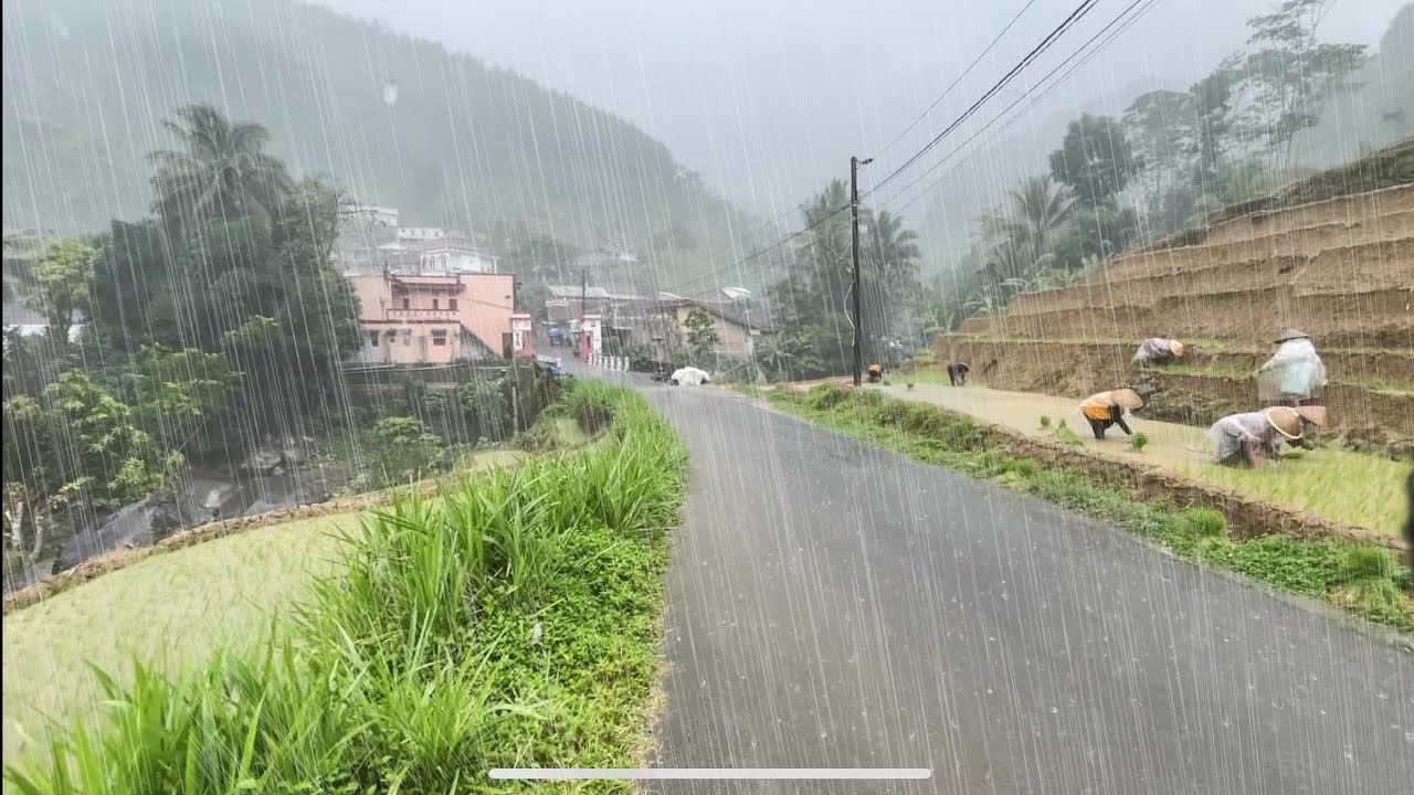 Heavy rains, strong winds and thunderstorms in rural Indonesia||Sleep ...