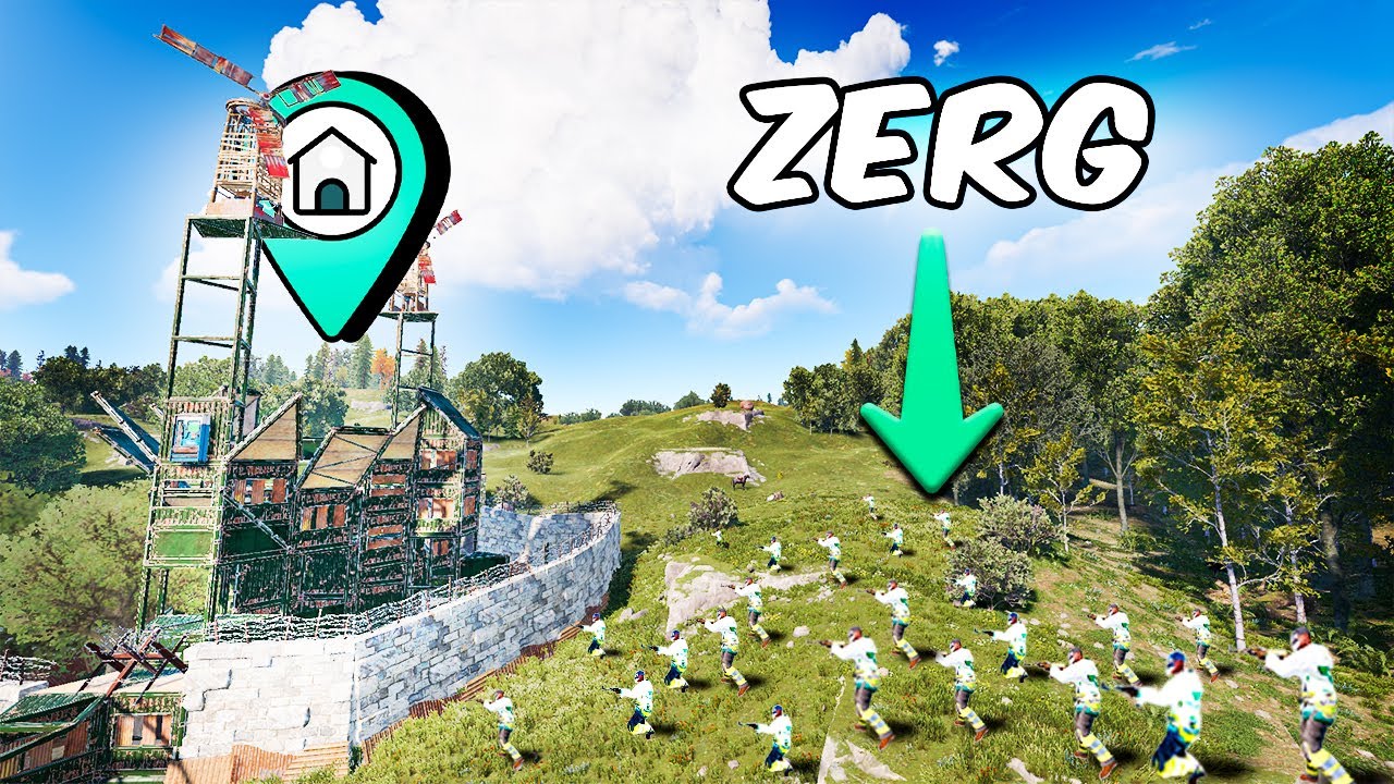 VIENE una ZERG a NUESTRA BASE - RUST - Gameplay español - YouTube