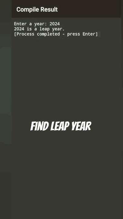 find leap year #coding0104 - YouTube