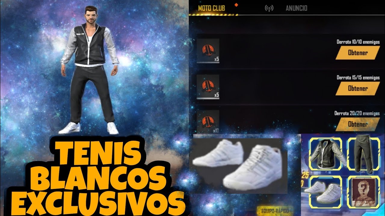 COMO CONSEGUIR LOS TENIS BLANCOS EN FREE FIRE( Y UN SED COMPLETO DE ...