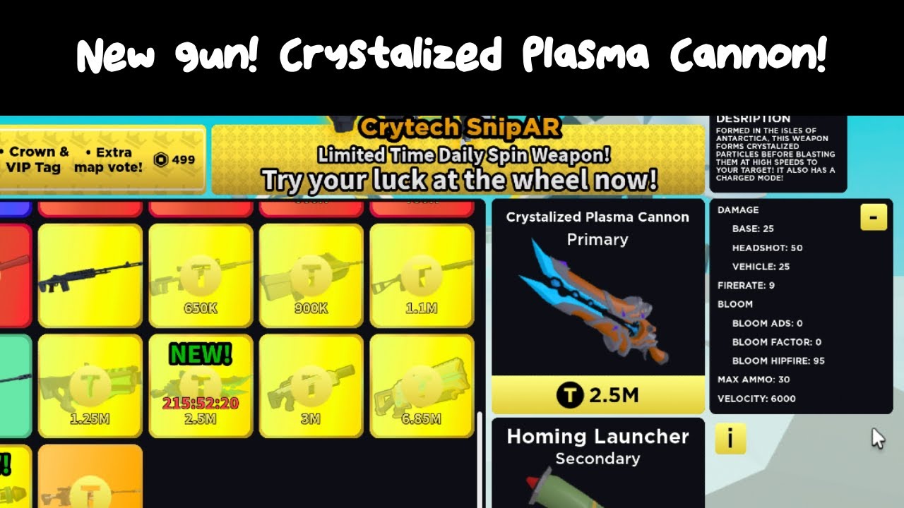 New Crystalized Plasma Cannon! Roblox Base Battles - YouTube