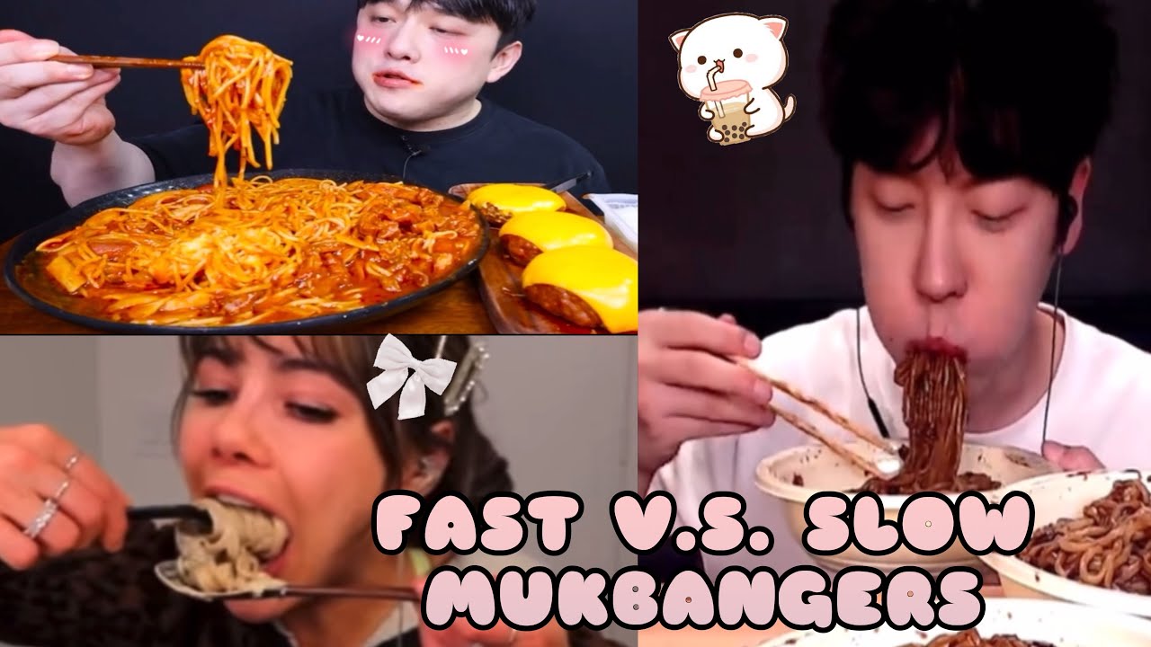 FAST vs SLOW mukbangers (compilation) - YouTube