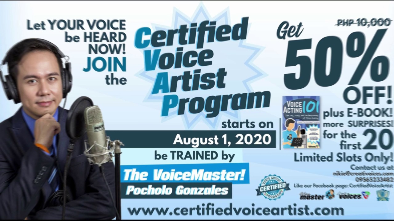 Certified Voice Artist Program - Batch 2 JOIN NOW! | THE VOICEMASTER ...