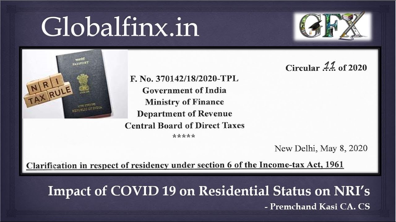 Relaxation in 182 days calculation for NRI's, Sec 6 of Income Tax - YouTube
