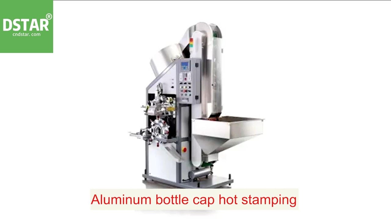 Automatic hot stamping machine for bottle caps - YouTube