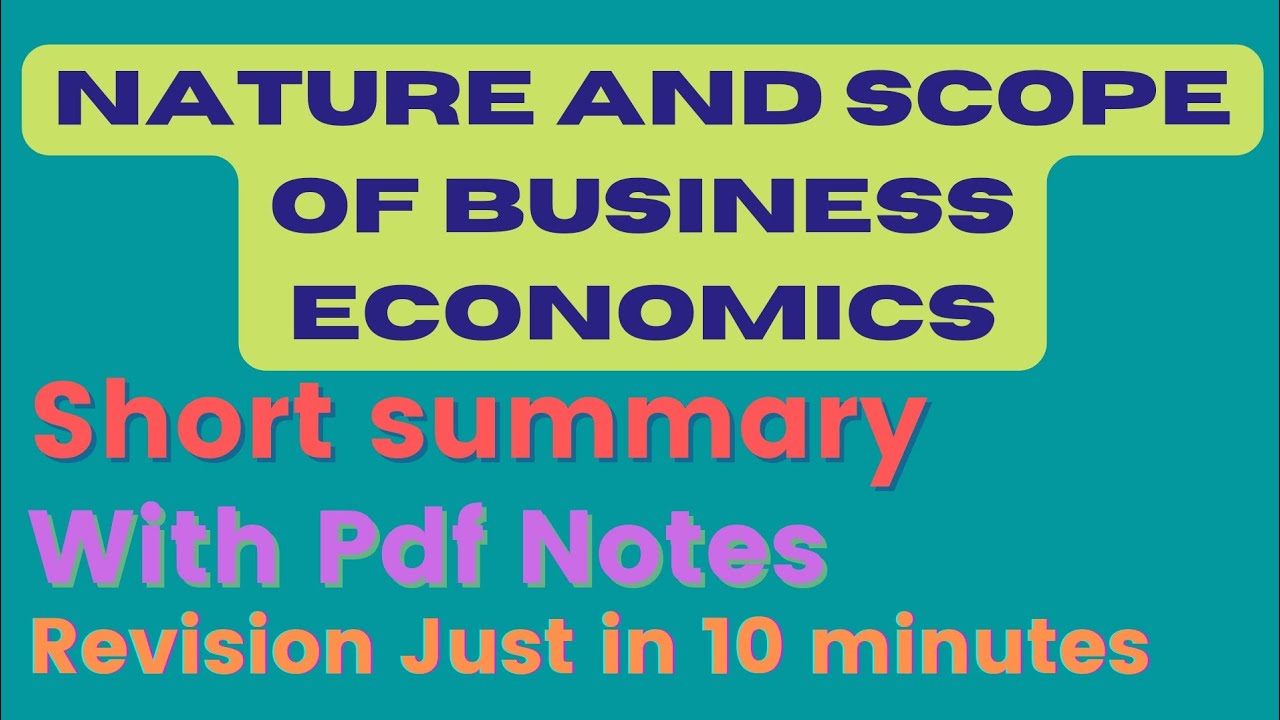 Chapter 1 of Economics CA Foundation| Nature and Scope of Business ...