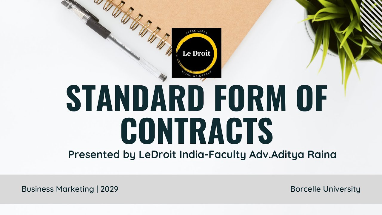 Standard Form Of Contracts Explanation Usage With Examples YouTube Standard Form Of Contracts Explanation Usage With Examples YouTube