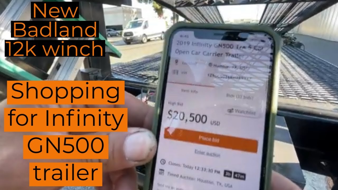 Shopping for Infinity GN500 car trailer. New Badland 12k winch. - YouTube