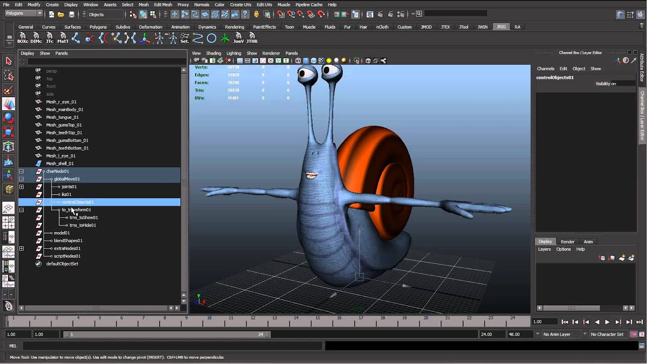 04 - Character node/rig structure (Cartoon character rigging series ...