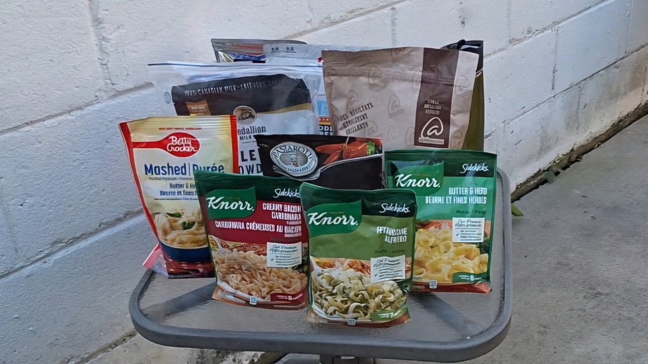 Basic urban emergency preparedness, dried pasta pouches, freeze dried ...