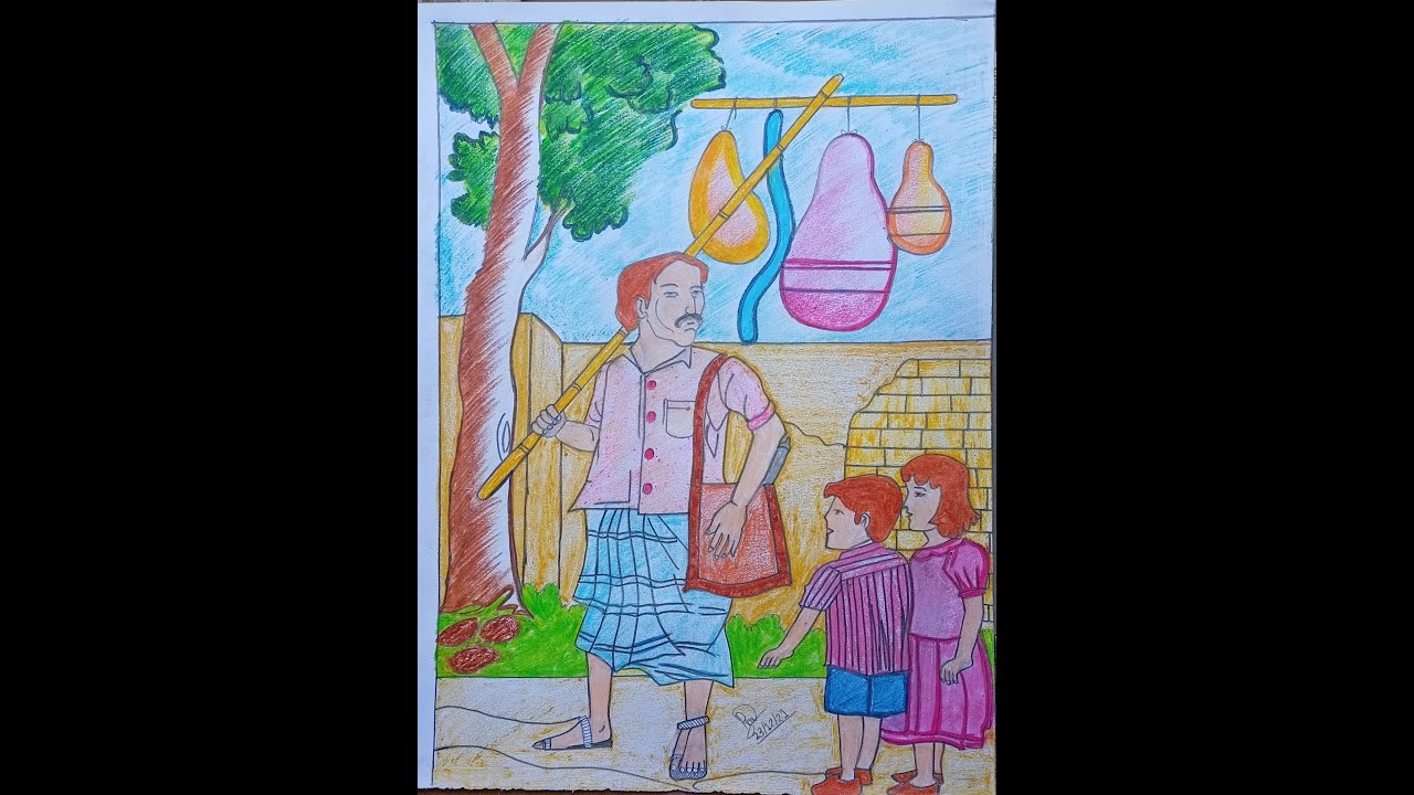 How to draw a beautiful fair scenery step by step||Fair scenery drawing ...