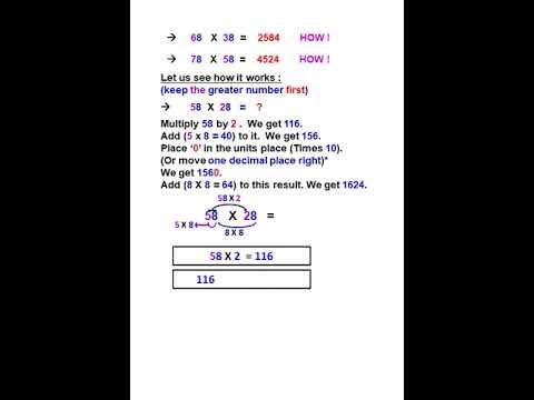 How to multiply two 2 digit numbers that end in 8 #mathstricks #maths #digitnumbers # ...