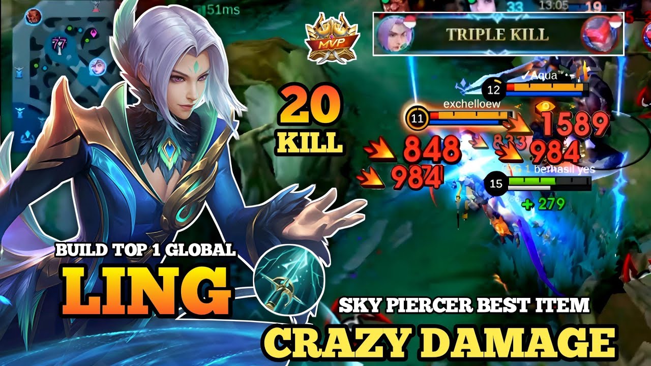 20 Kills!! Ling Crazy Damage With New Best Build 2024 - Build Top 1 ...