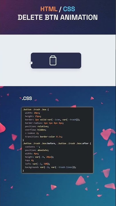 Html Css Javascript Delete Animation Buttonjavascript Html Css Shorts Delete Animation 