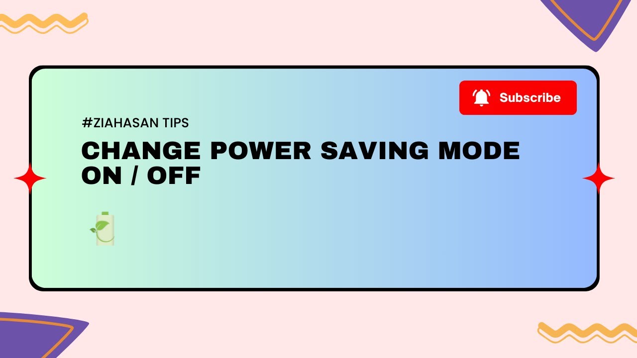 Power Saving mode on off / High performance mode / Screen Brightness ...