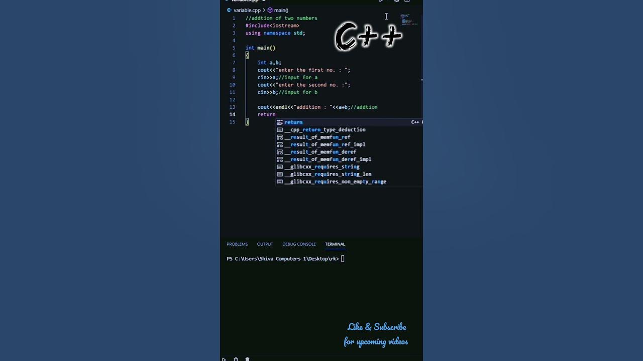 Addition Of Two Nocpp C Basic Coding Cpp Programming Cpptutorial Addition 5060