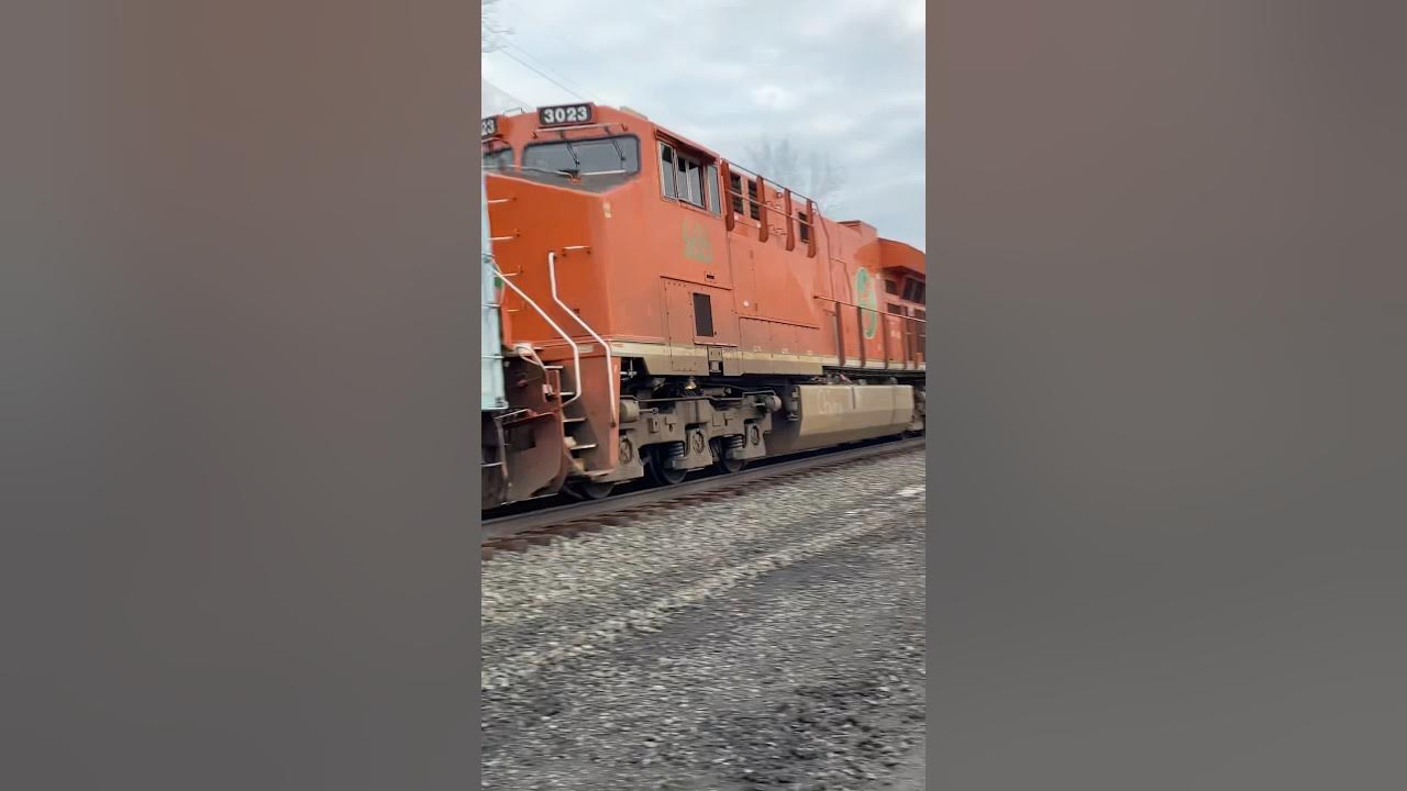 CN 5719 SD75I Leads CSX B705 With CN 3023 EJ&E Heritage Unit Trailing @Sturgeon Point Road 12/28 ...