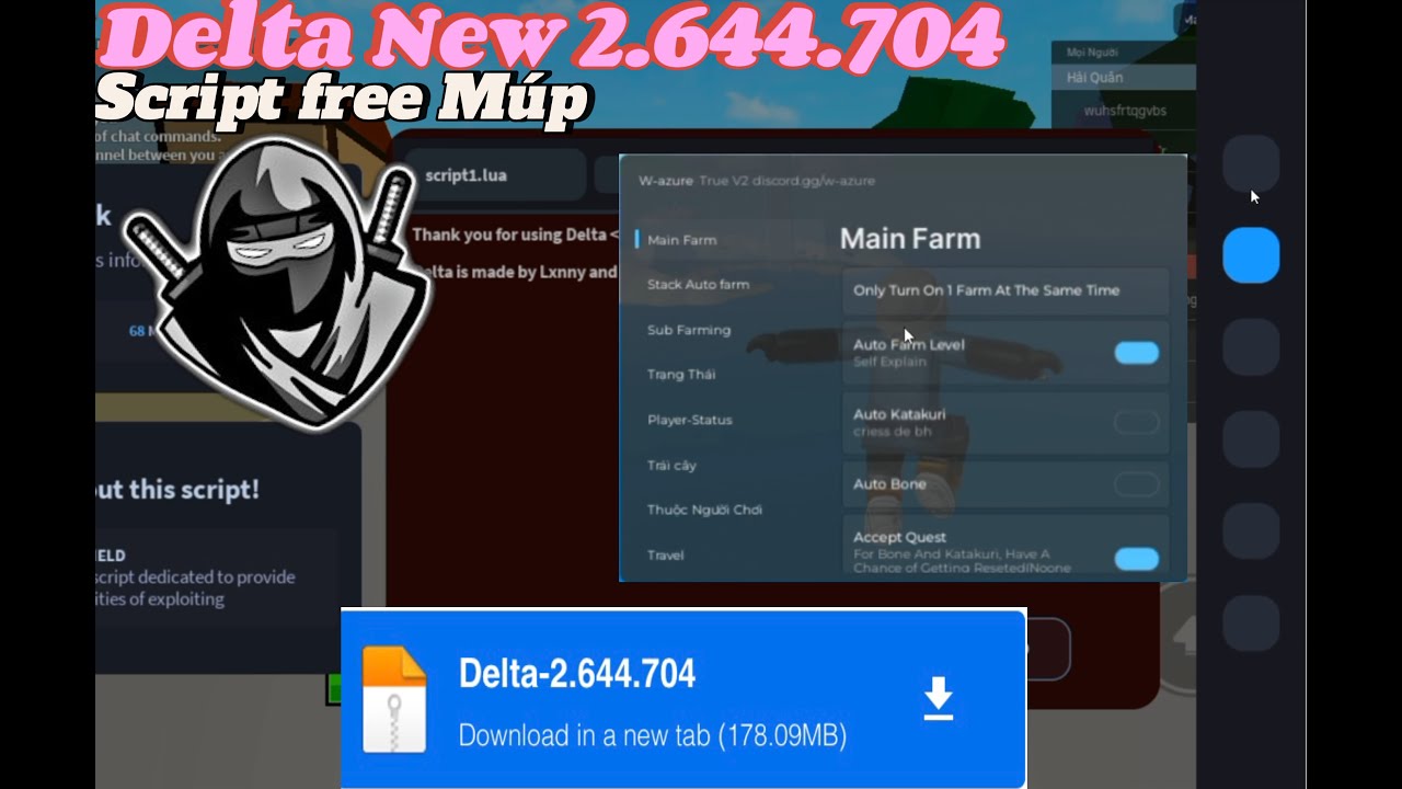 Hack Delta mới nhất trên android và script quốc dân cực múp - YouTube