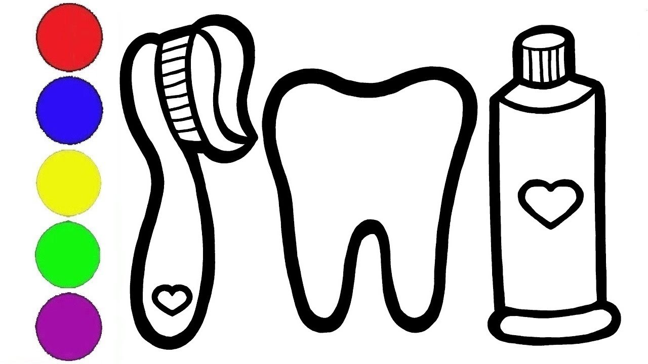Как нарисовать зубную щетку пасту и зуб How To Draw A Toothbrush