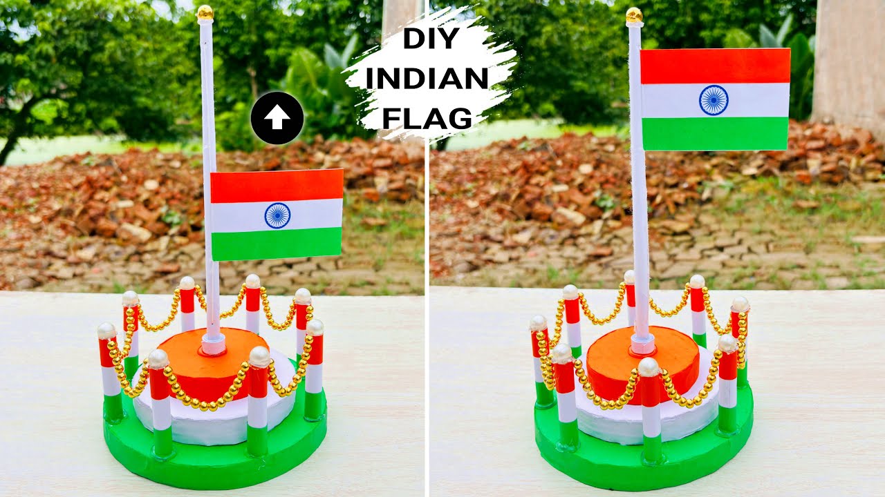 DIY Independence day flag hoisting craft // How to make INDIAN flag ...