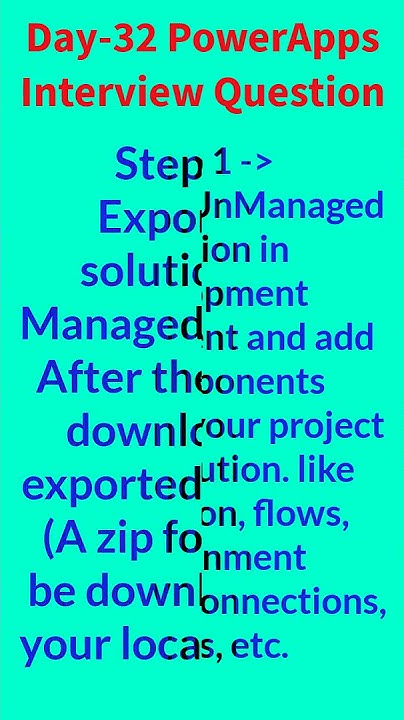 Deployment process in powerapps | Interview questions - YouTube