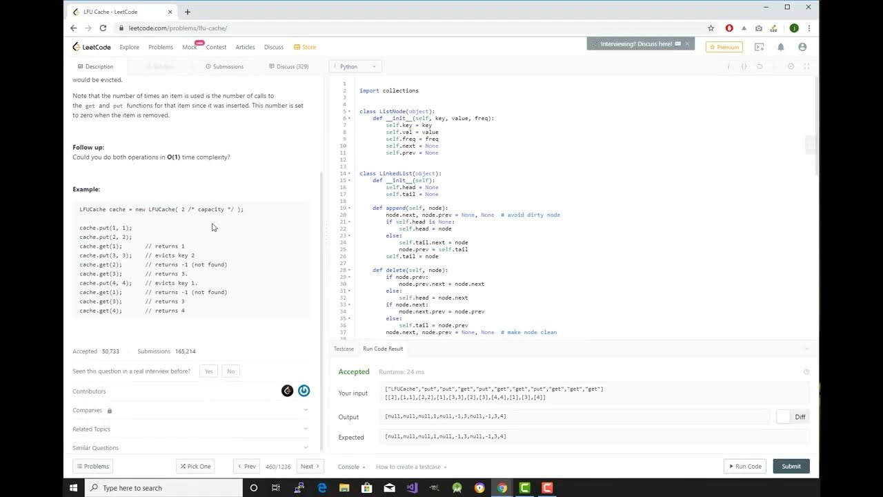 LeetCode Problem #460 LFU Cache - YouTube