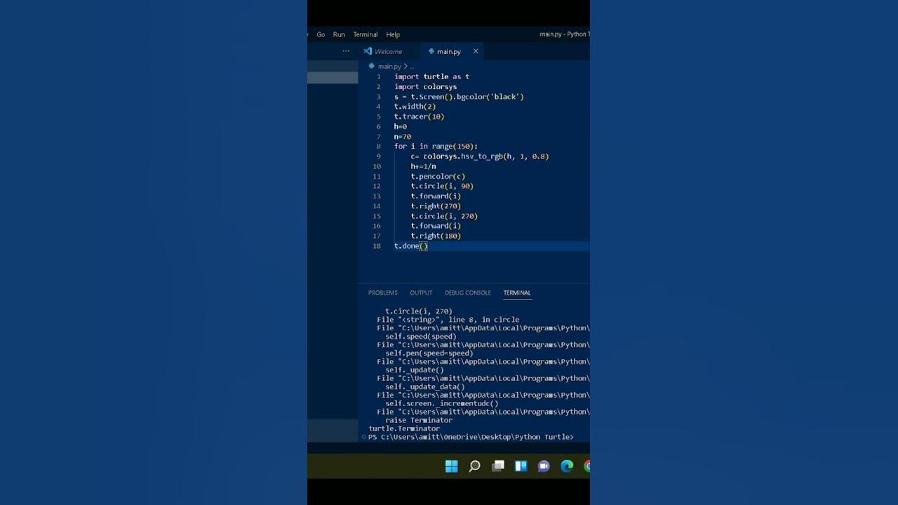 Python Turtle Graphics Im Back Viral Shorts Short Python Pythonturtlegraphics