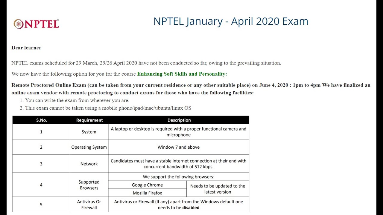 Nptel Nptel 2nd Important Updates On March 29 April 25 And 26 Postponed Exam Exam On Jun 12