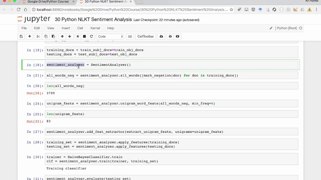 30 Python NLKT Sentiment Analysis - YouTube