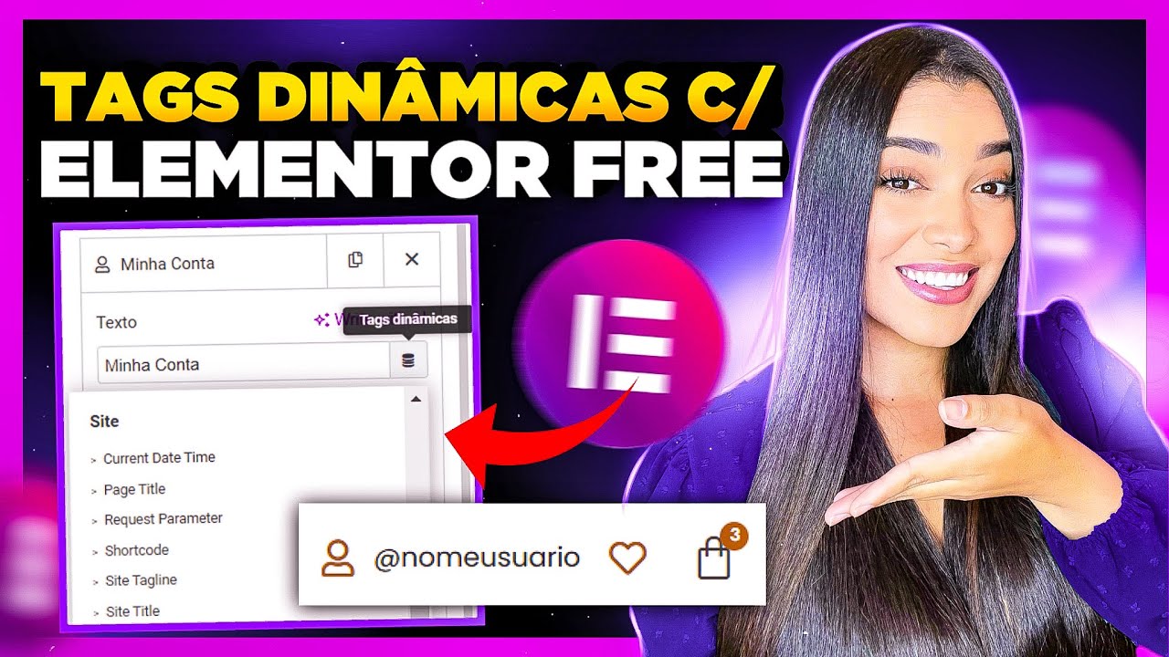 Como Usar TAGS DINÂMICAS no Elementor FREE? [Plugin Addon Grátis] - YouTube