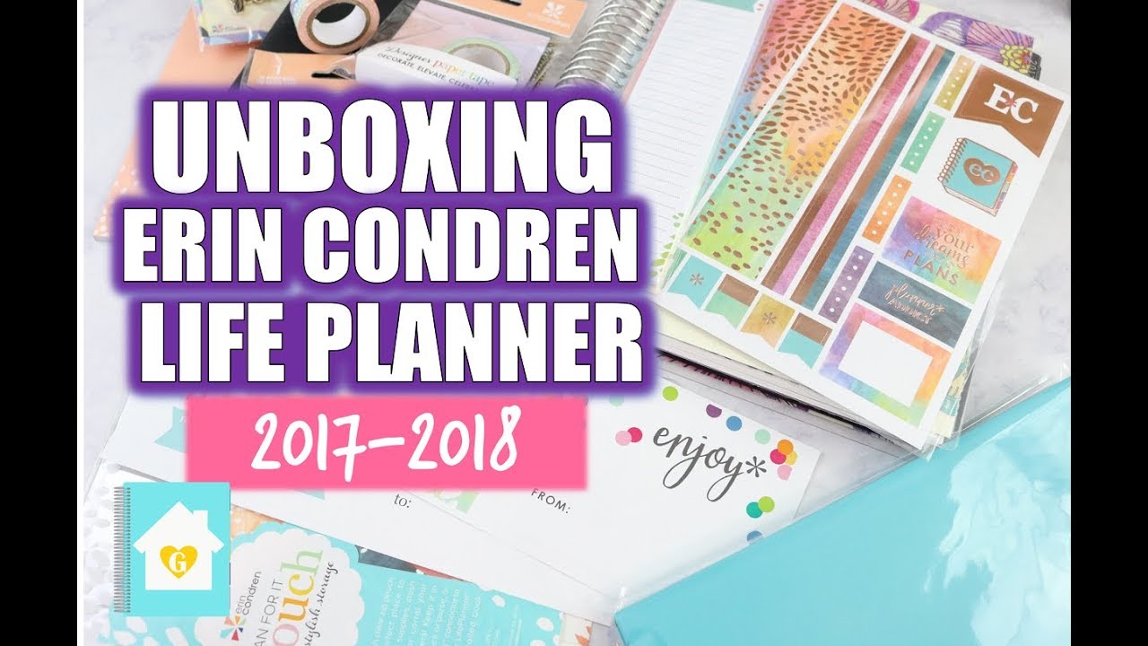 UNBOXING THE ERIN CONDREN LIFE PLANNER | 2017-2018 HORIZONTAL - YouTube