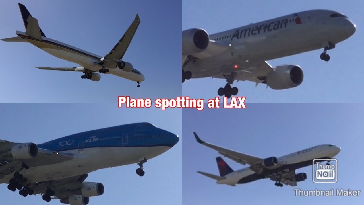 Plane spotting at Los Angeles KLAX In-N-Out Burger runway 24R arrivals ...
