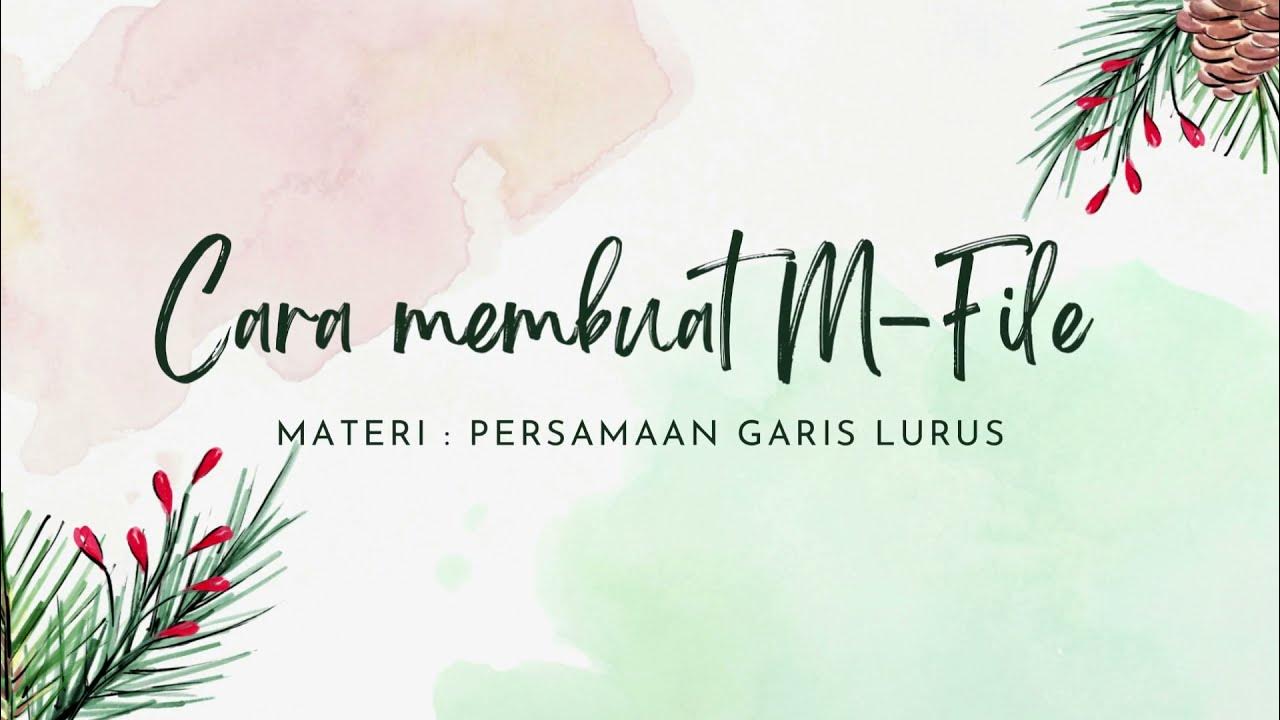 Cara Membuat M-File pada Matlab (Persamaan Garis Lurus) - YouTube