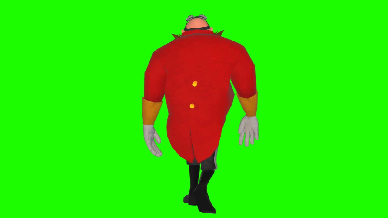 Eggman walk animated back chroma - YouTube