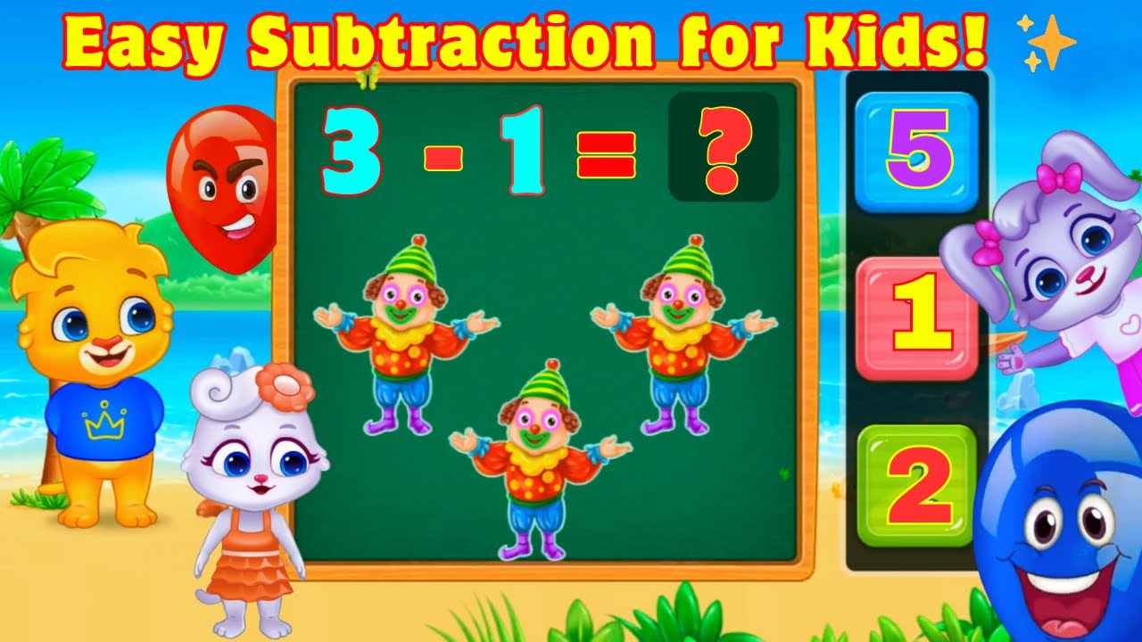 Subtraction for Kids 🚀 Learn Easy Math | Fun & Simple Subtraction ...