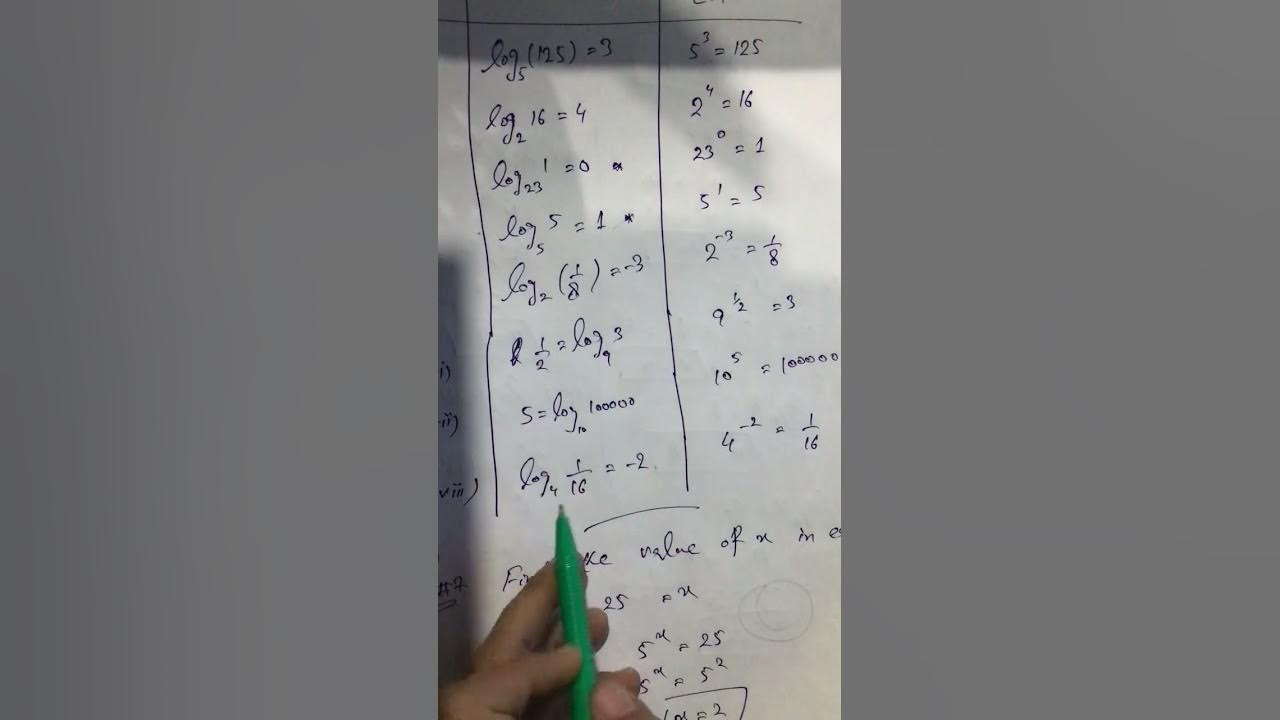 How to convert log form into exponential form and exponential forms ...