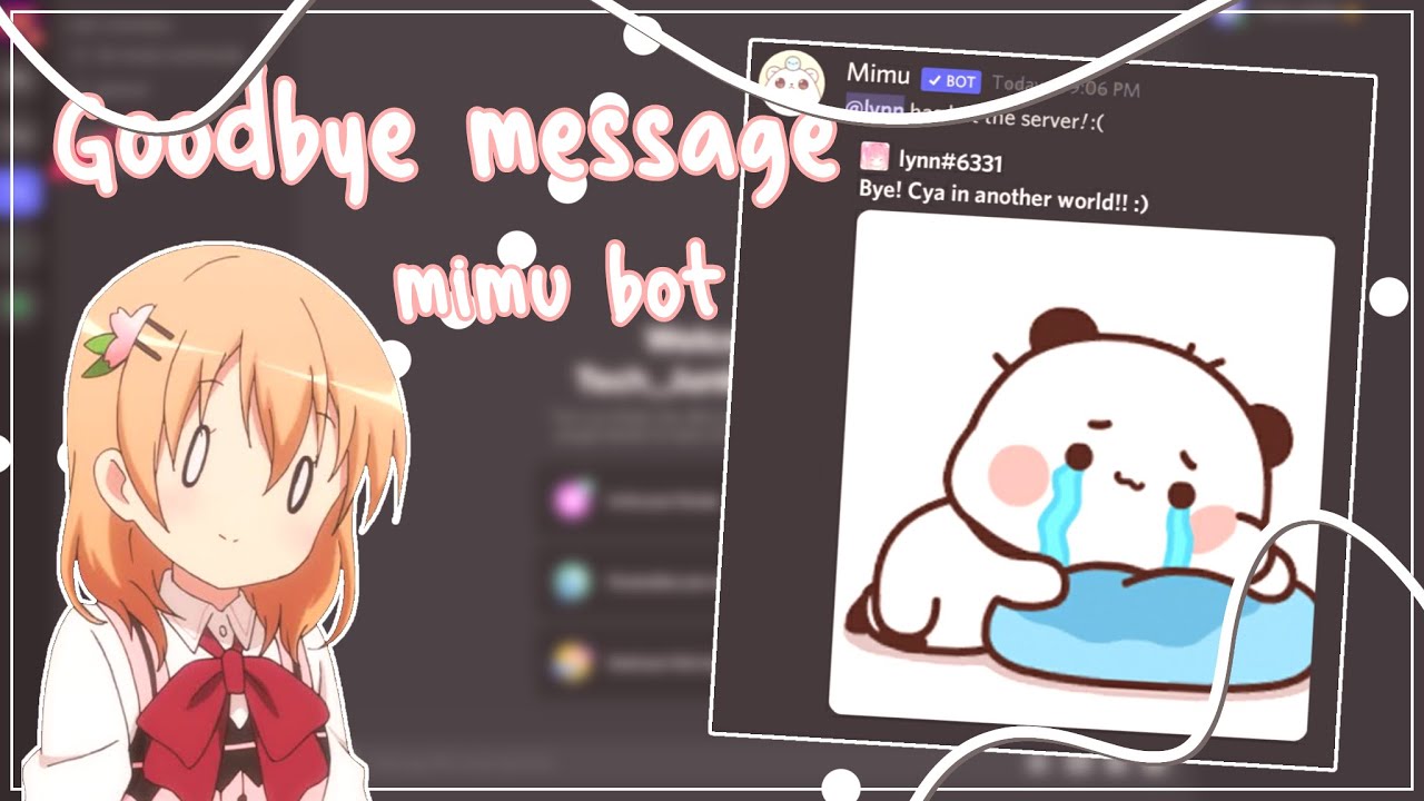 Mimu bot Goodbye message 🍓 | Discord tutorial | 【 Tessville 】 - YouTube
