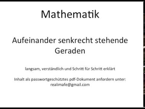 Aufeinander senkrecht stehende Geraden - YouTube