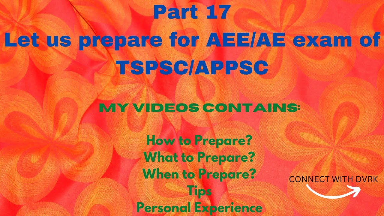 PART -17, Let us prepare for AE/AEE exam of TSPSC/APPSC - YouTube