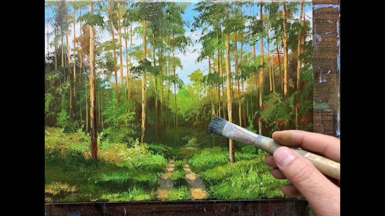 Painting a landscape with oil Vugar Mamedov - YouTube