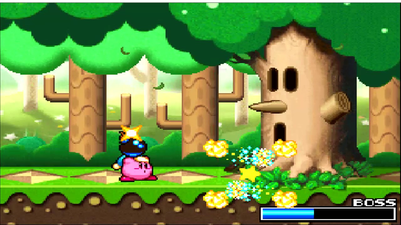Kirby Super Star Ultra (DS) Spring Breeze - Boss #1 Whispy Woods - YouTube