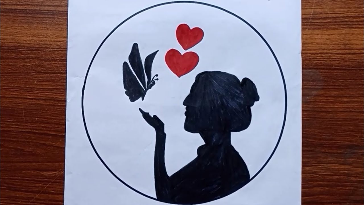 Circle girl Drawing||Easy pencil drawing in Circle Step by step|| girl ...