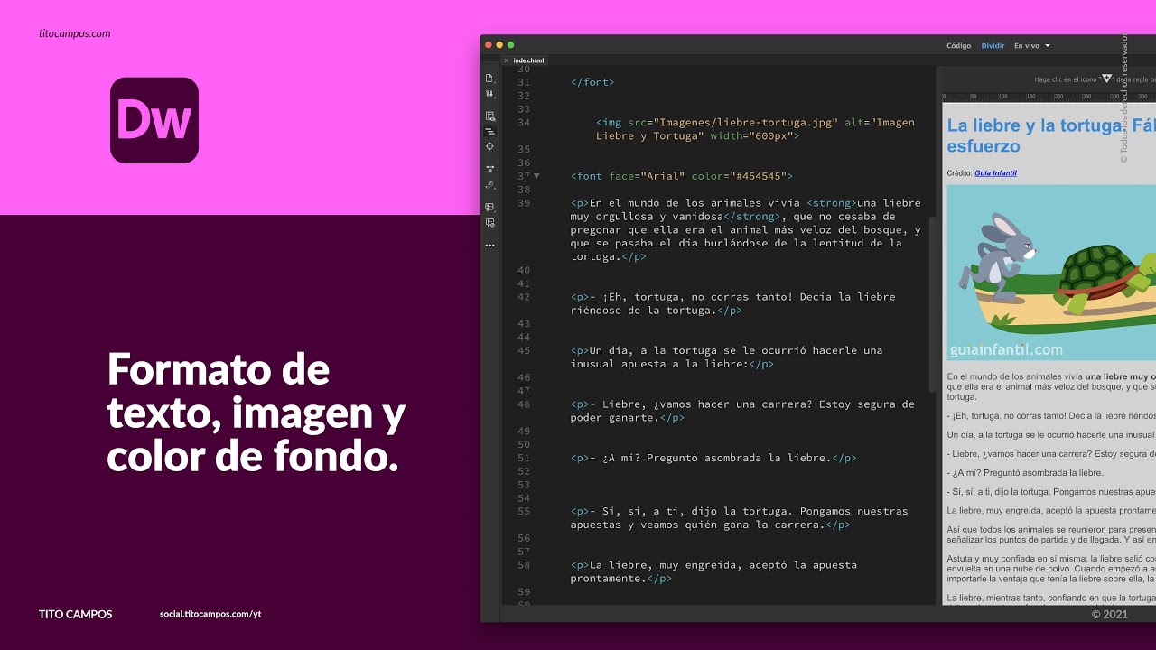 Formato básico de textos, colocación de imágenes y color de fondo en ...
