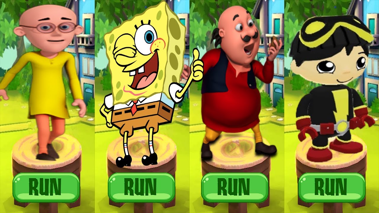 Tag with Ryan Spongebob SquarePants vs Motu Patlu Run Gameplay - All ...