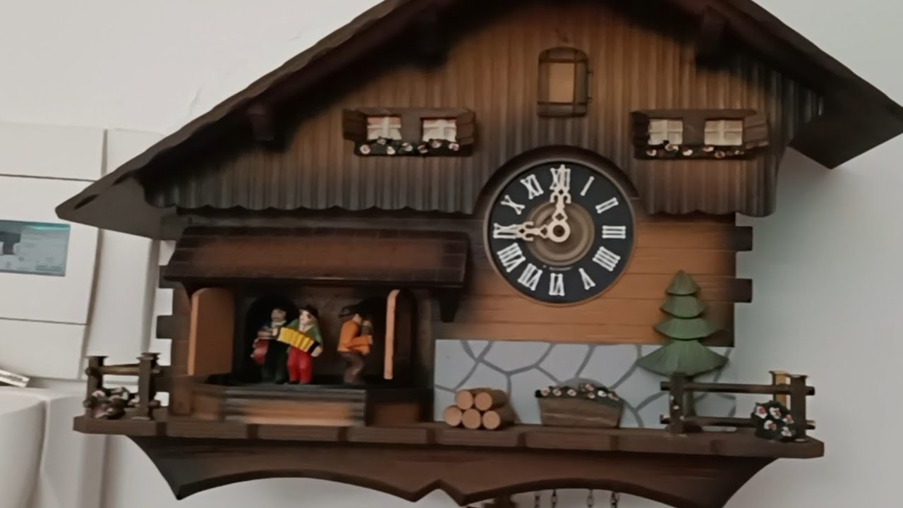 Super Rare cuckoo clock THREE DOORS vintage E. Schmeckenbecher orologio ...
