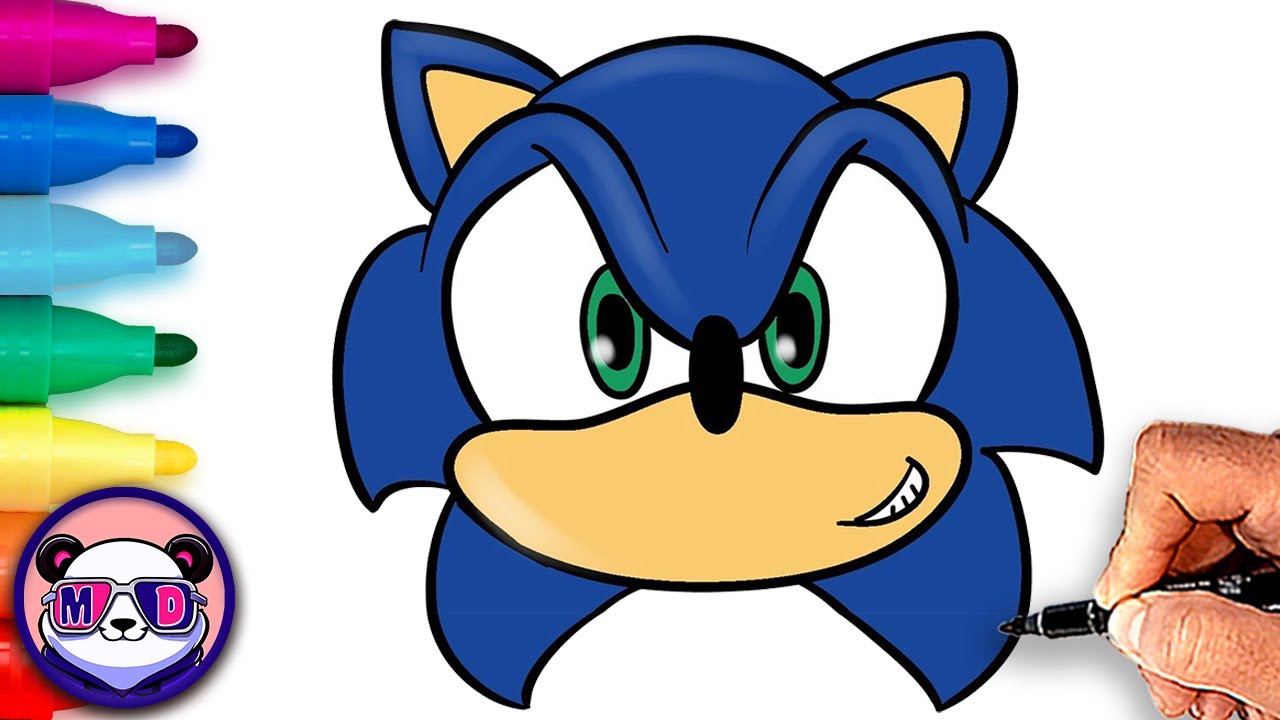 How To Draw Sonic’s Head (front view) | Sonic the Hedgehog - YouTube